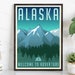 Retro Style Travel Poster Alaska Vintage Rustic Poster Print - Etsy