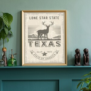 Texas State Symbol Poster, South Texas Poster Print, Texas State Emblem ...