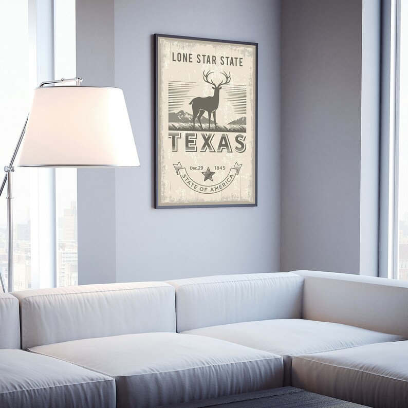 Texas State Symbol Poster, South Texas Poster Print, Texas State Emblem ...