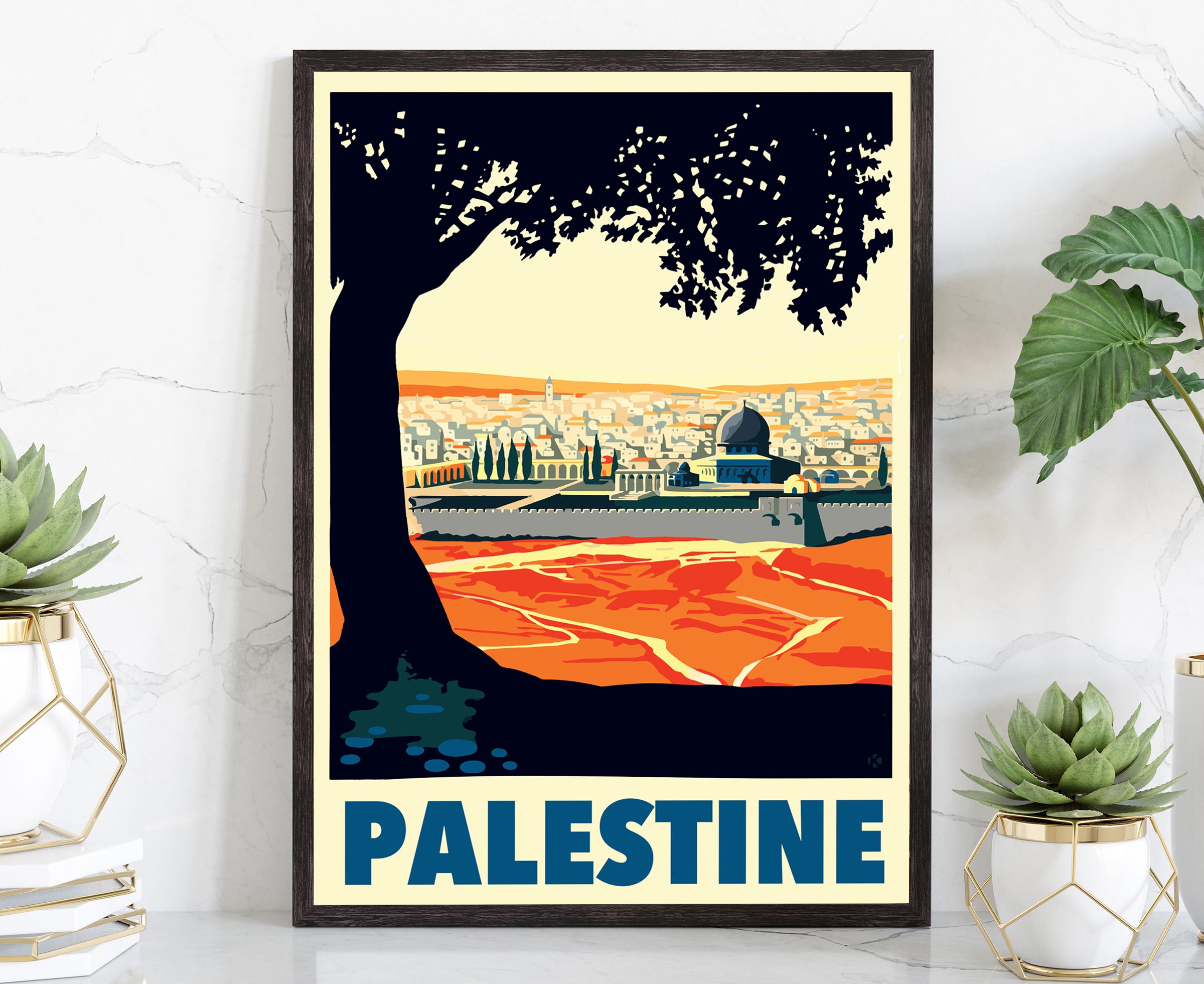 PALESTINE Retro Style Travel Poster Palestine Vintage Rustic - Etsy