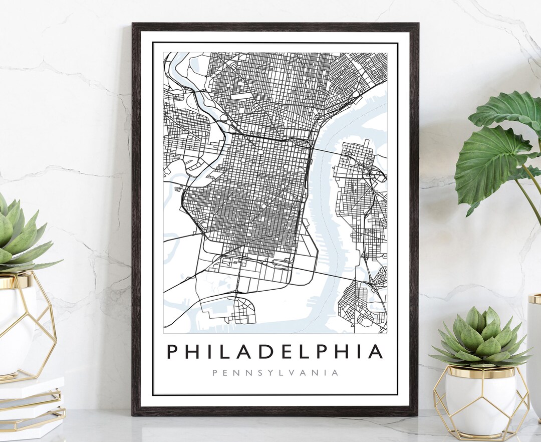 Philadelphia Pennsylvania City Map, Pennsylvania Road Map Poster, City ...