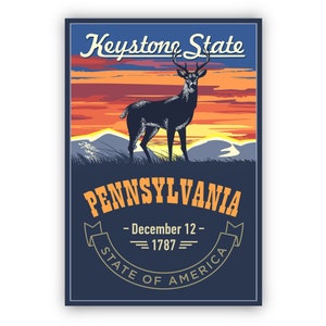 United States Poster, Pennsylvania State Poster Print, Pennsylvania ...