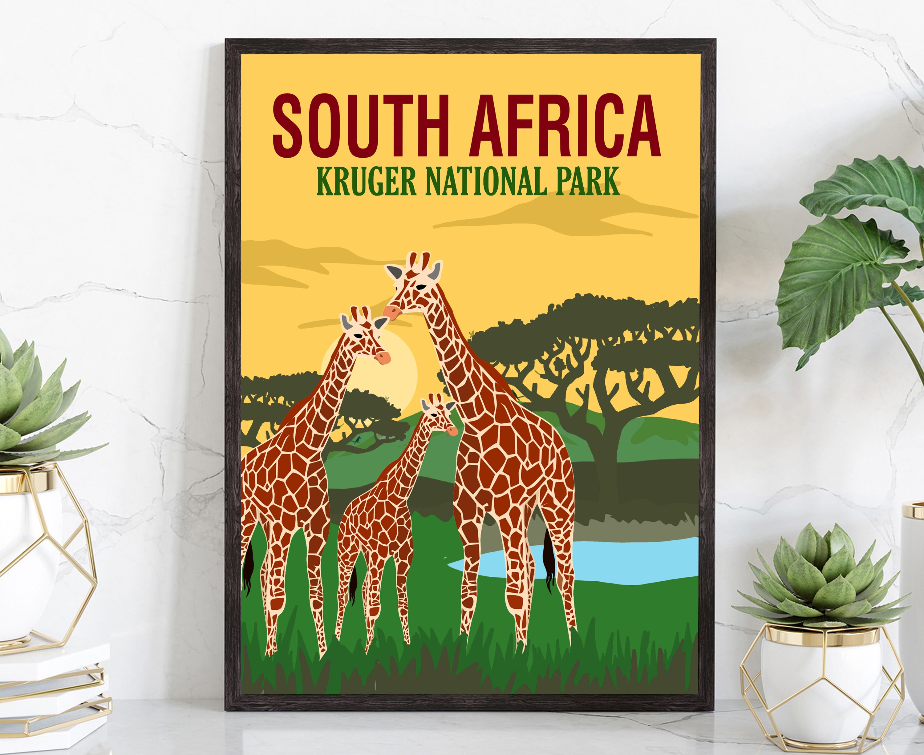 SOUTH AFRICA Travel Poster, South Africa Cityscape and Landmark Poster ...
