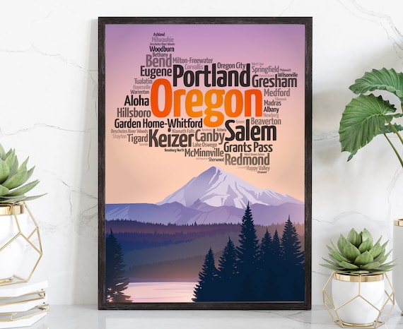 Retro Style Travel Poster Oregon Vintage Rustic Poster Print | Etsy