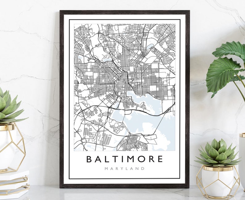 Baltimore Map Baltimore City Road Map Poster Baltimore - Etsy