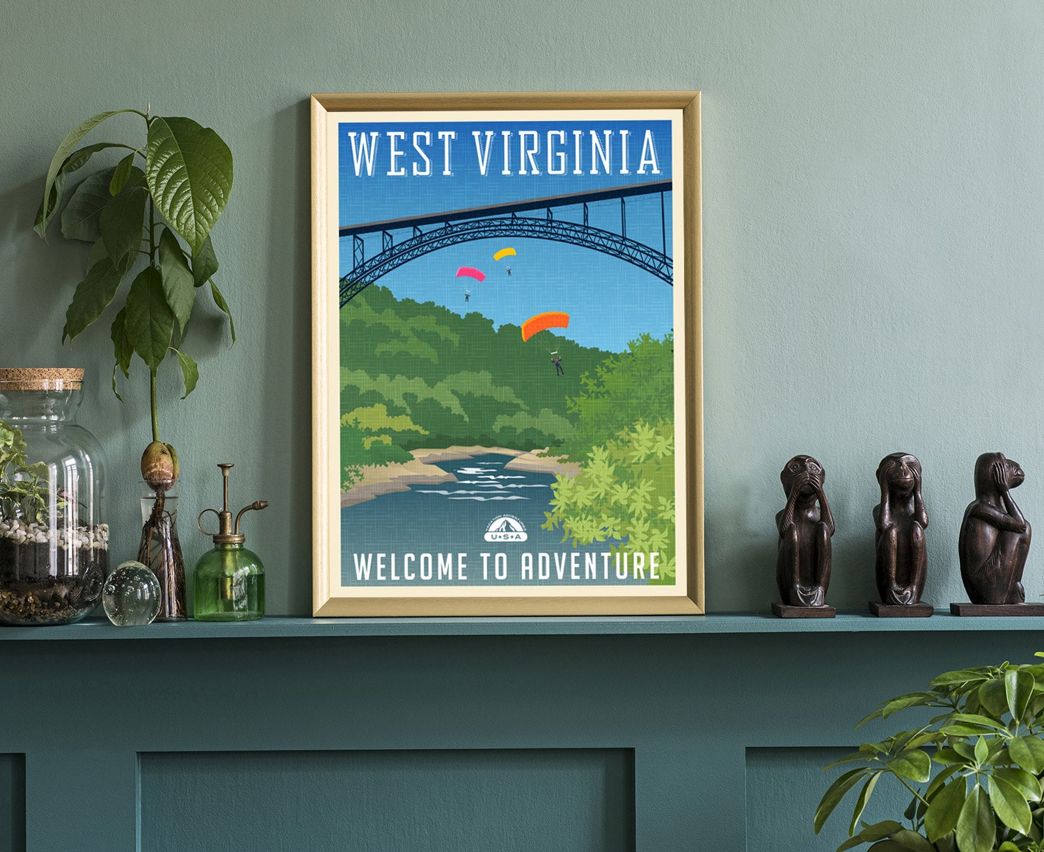 WEST VIRGINIA Retro Style Travel Poster West Virginia Vintage - Etsy