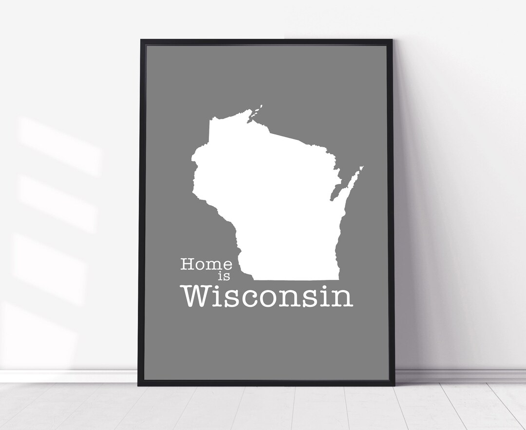 Wisconsin Map Wall Art, Wisconsin Modern Map Poster Print, City Map ...