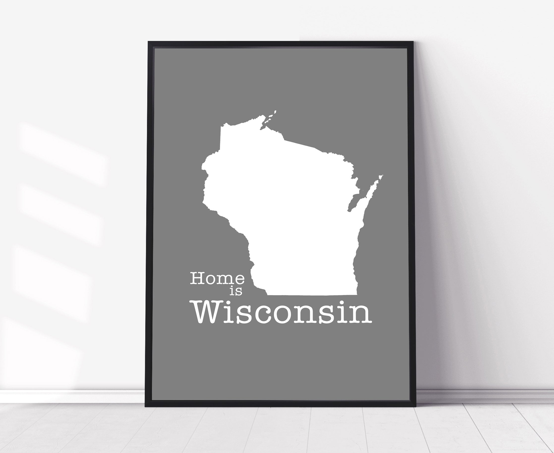 Wisconsin Map Wall Art Wisconsin Modern Map Poster Print | Etsy