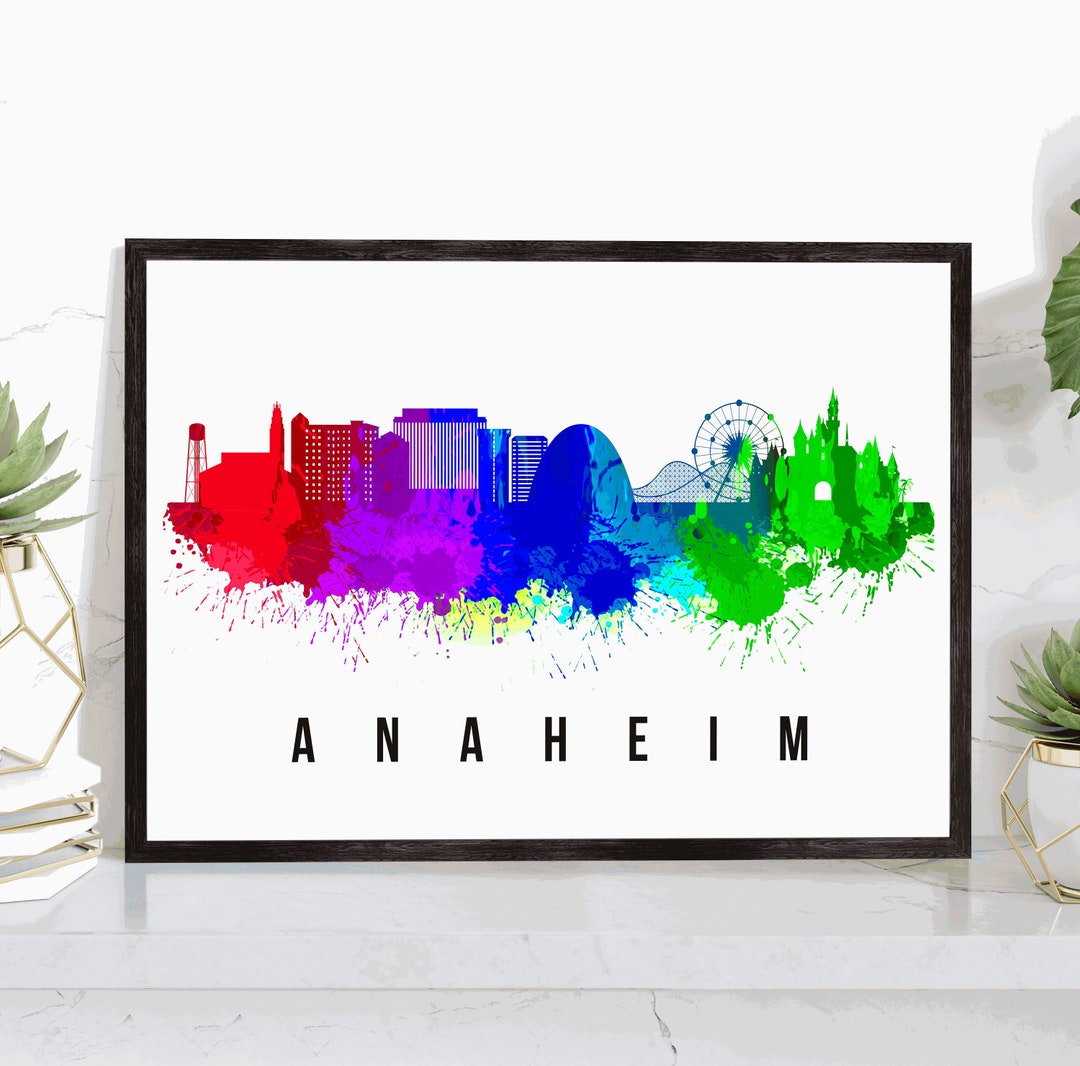 Anaheim Skyline California Poster, Cityscape Painting, Anaheim ...