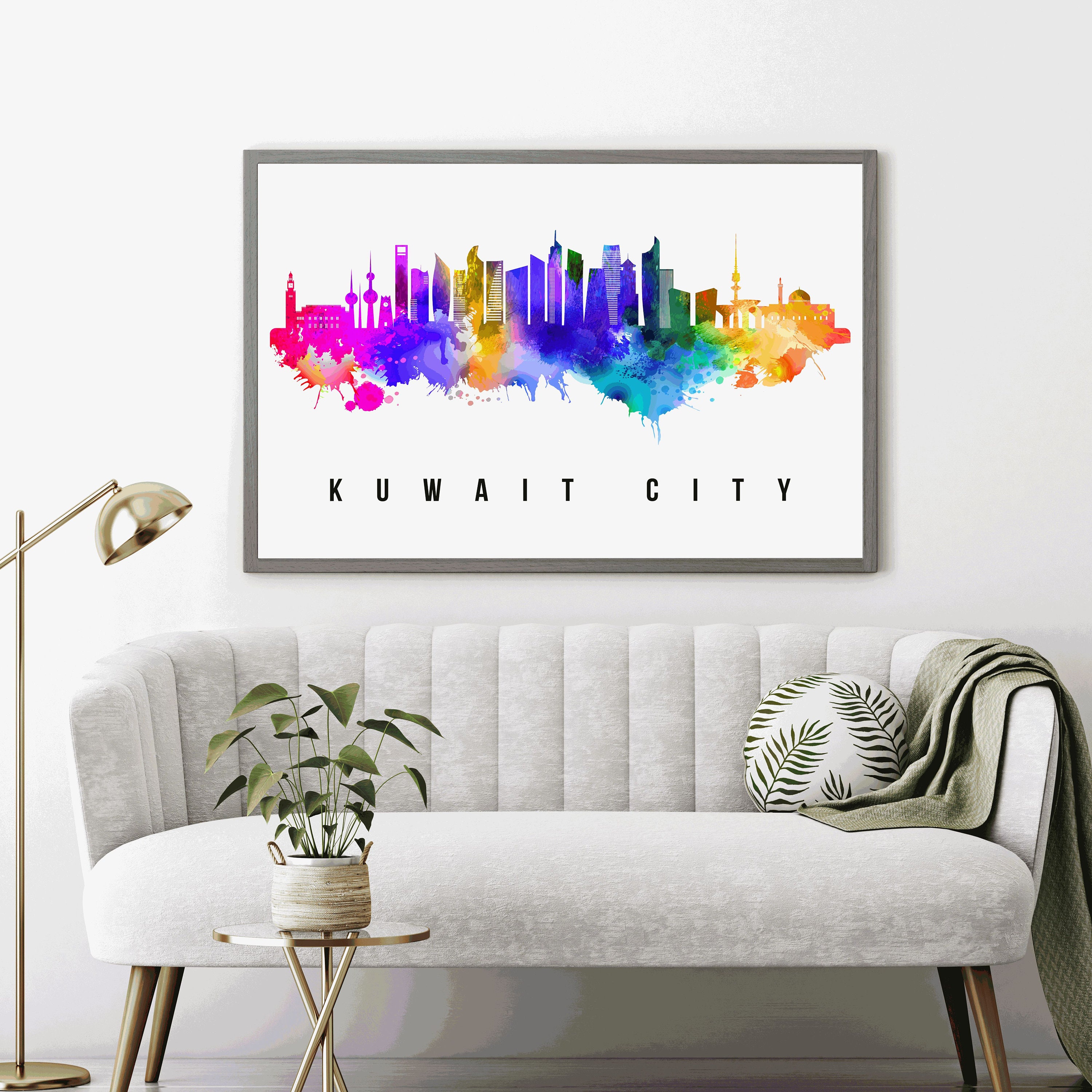 KUWAIT CITY - KUWAIT Poster, Skyline Poster Cityscape and Landmark ...