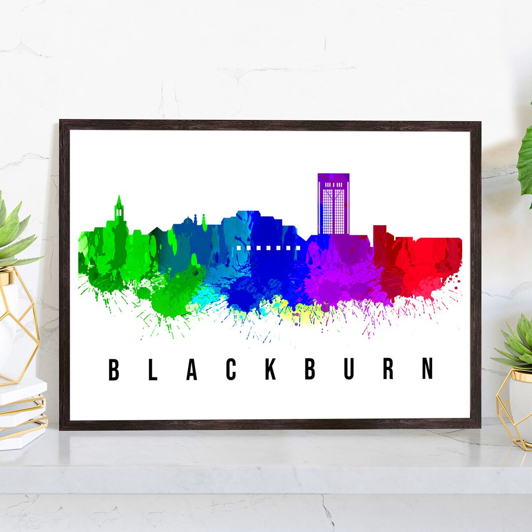 Blackburn England Poster, Skyline Poster Cityscape Poster, Landmark ...