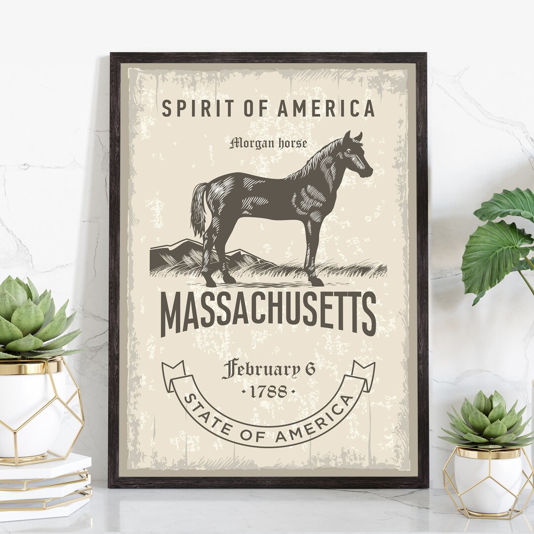 Massachusetts State Symbol Poster, Massachusetts State Poster Print ...