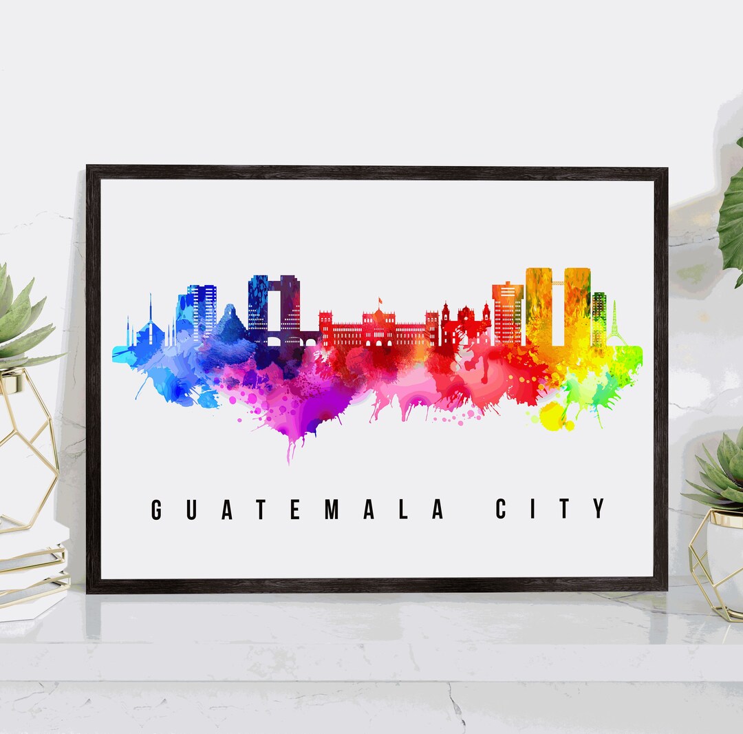 GUATEMALA CITY - GUATEMALA Poster, Skyline Poster Cityscape and ...
