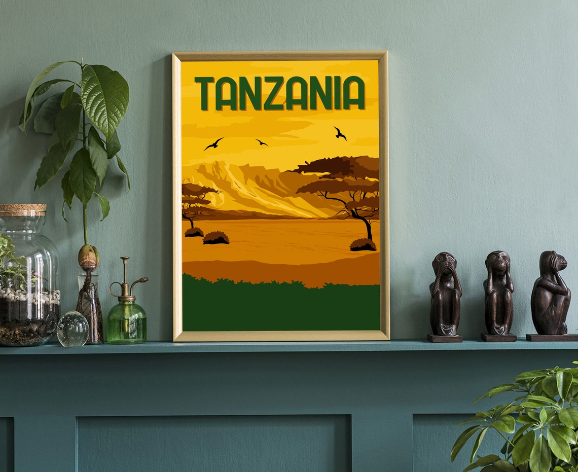 TANZANIA Travel Posters Tanzania Cityscape Poster Print - Etsy