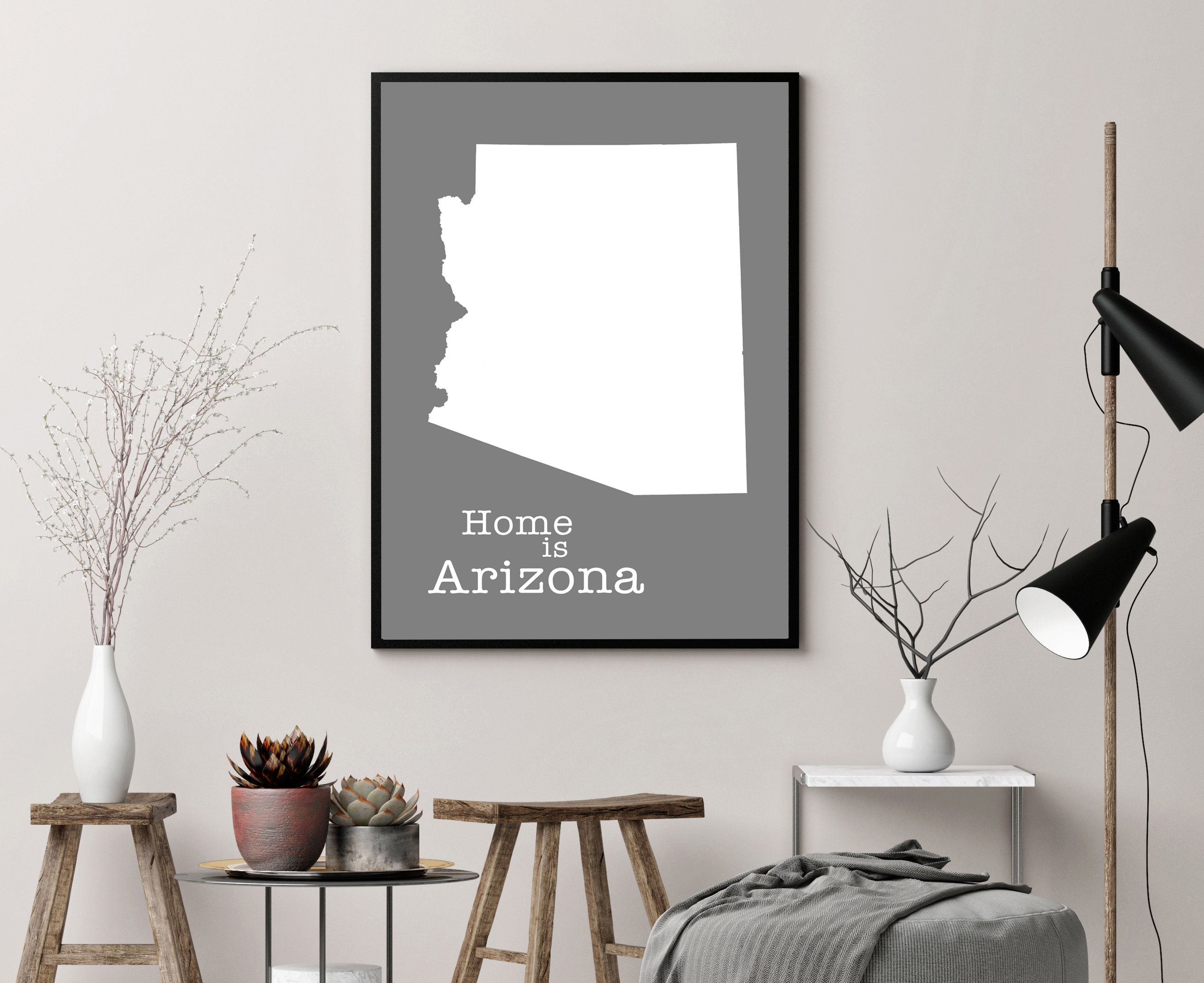 Arizona Map Wall Art Arizona Map Poster Print City Map Wall - Etsy