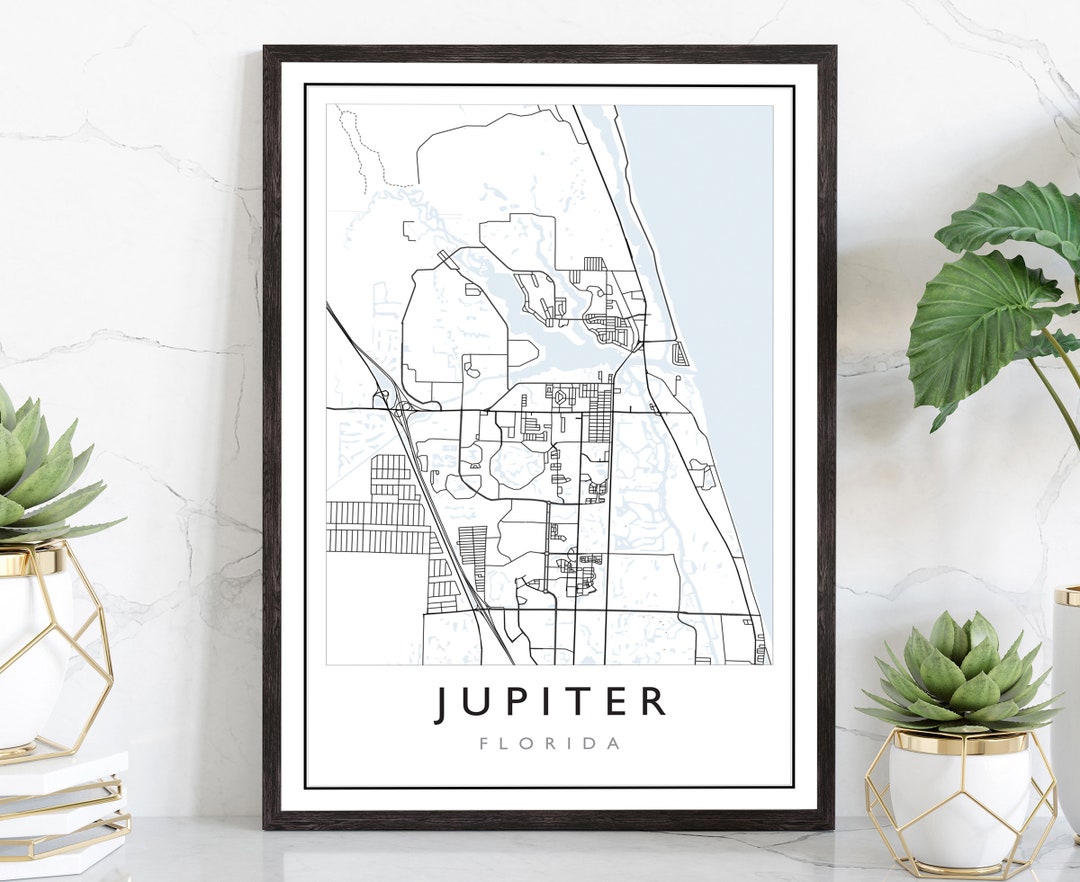 Jupiter Florida City Map, Florida Jupiter Road Map Poster, City Street ...