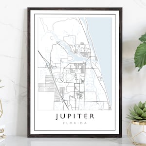 Jupiter Florida City Map, Florida Jupiter Road Map Poster, City Street ...