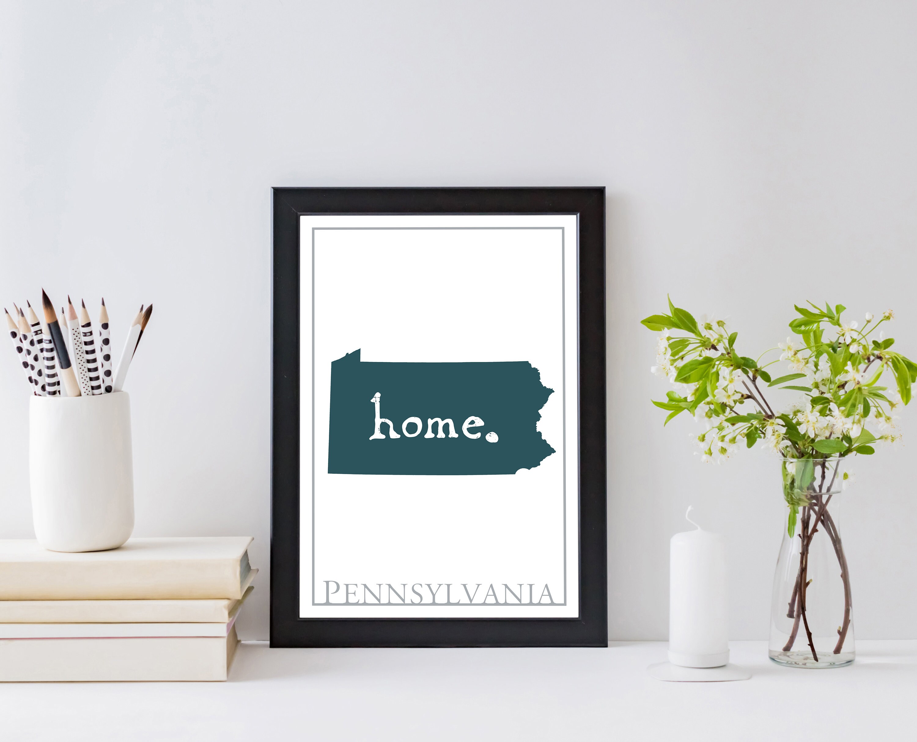 Pennsylvania Map Wall Art Modern Map Print City map wall | Etsy