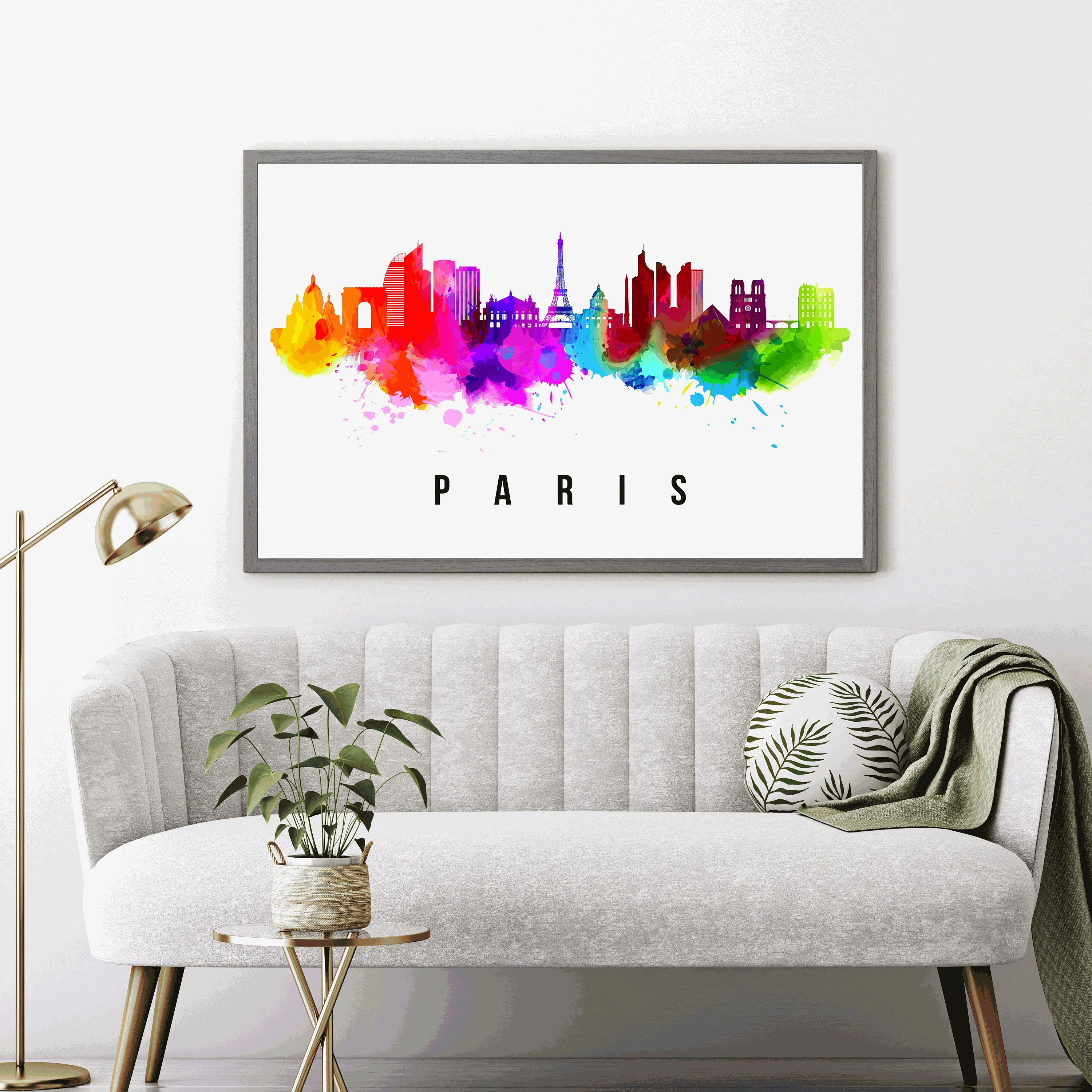 PARIS - FRANCE Poster, Skyline Poster Cityscape and Landmark Paris ...