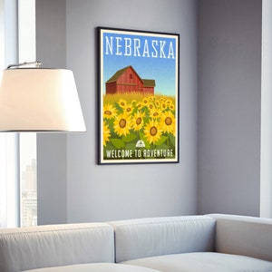 Retro Style Travel Poster,nebraska Vintage Rustic Poster Print, Home ...