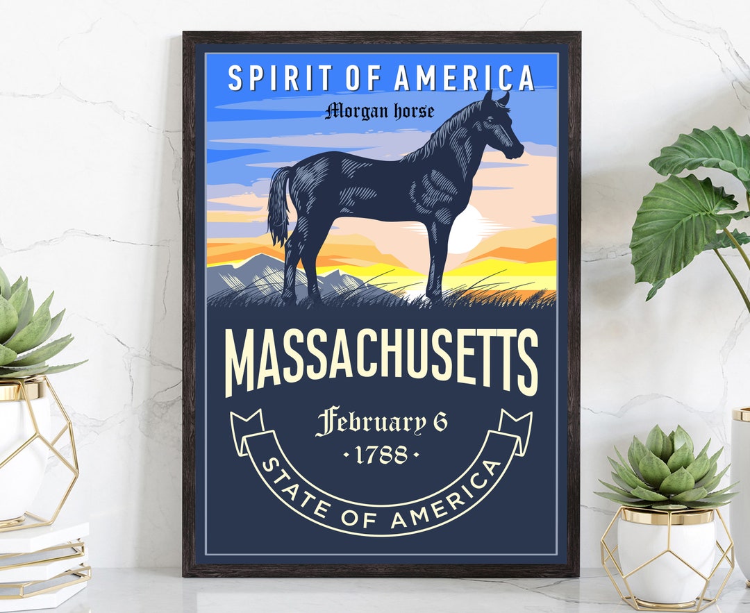 United States Poster, Massachusetts State Poster Print, Massachusetts ...