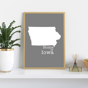 Iowa Map Wall Art, Iowa Map Poster Print, City Map Wall Decor, Iowa ...