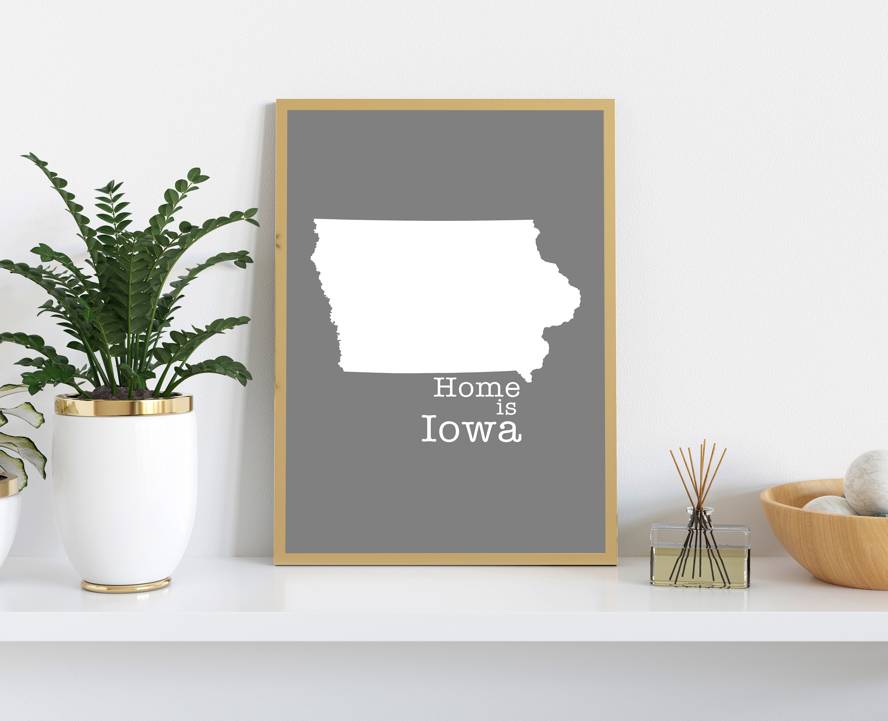 Iowa Map Wall Art Iowa Map Poster Print City Map Wall Decor | Etsy