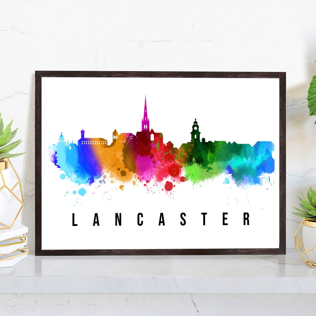 Lancaster England Poster, Skyline Poster Cityscape Poster, Landmark ...