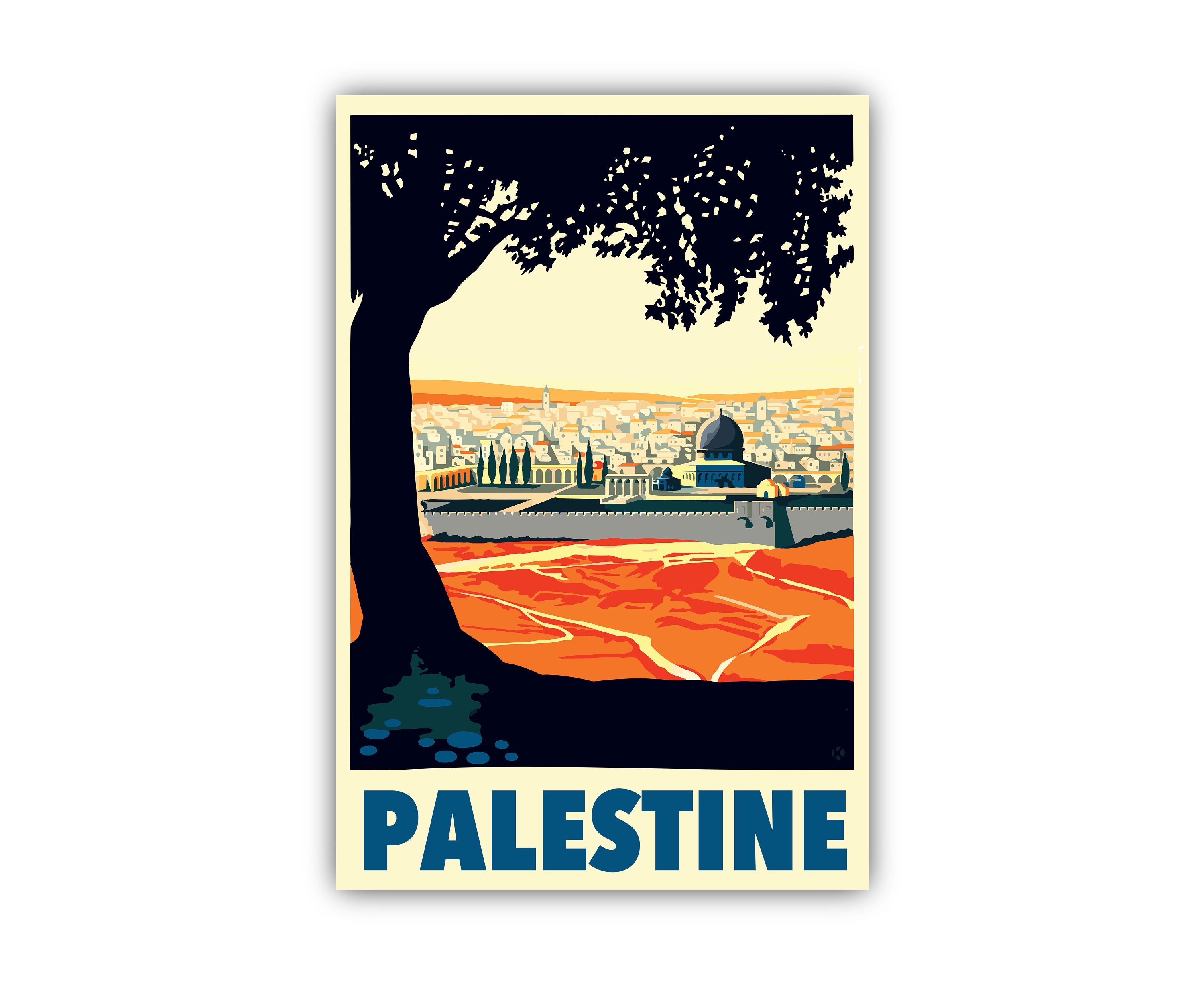 PALESTINE Retro Style Travel Poster Palestine Vintage Rustic - Etsy