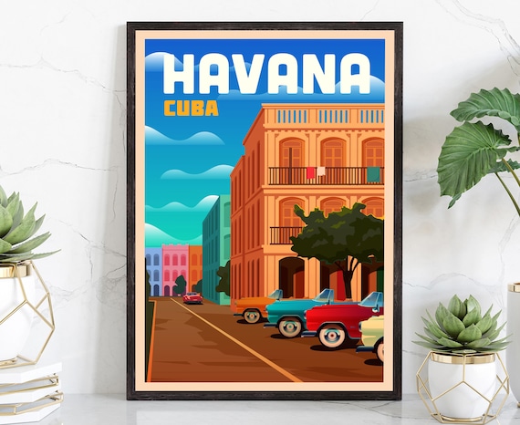 HAVANA TRAVEL POSTER Cuba Havana Poster Wall Art Havana | Etsy