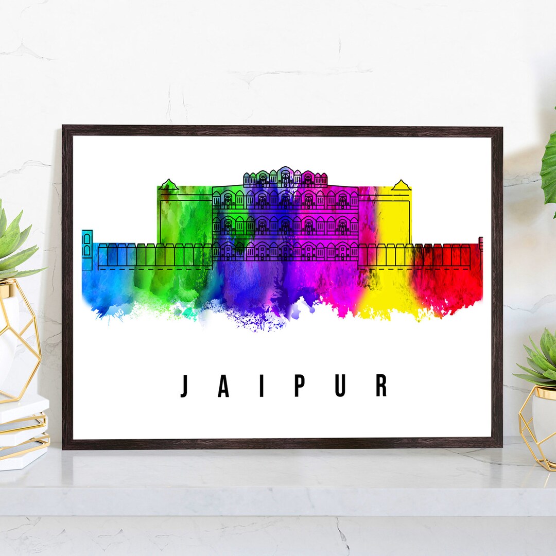 Jaipur India Poster, Skyline Poster Cityscape Poster, India Landmark ...