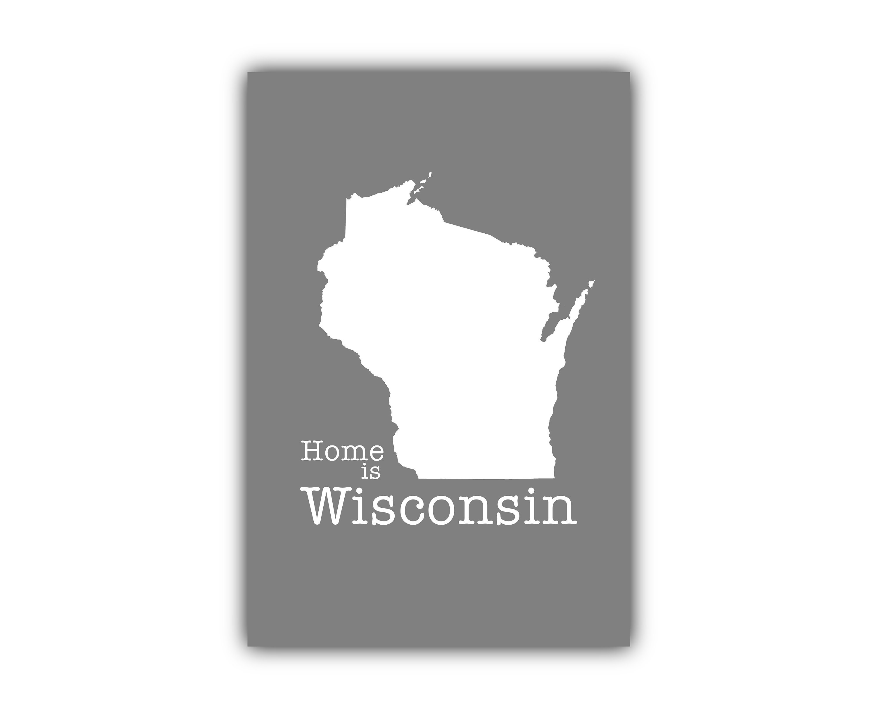 Wisconsin Map Wall Art Wisconsin Modern Map Poster Print | Etsy