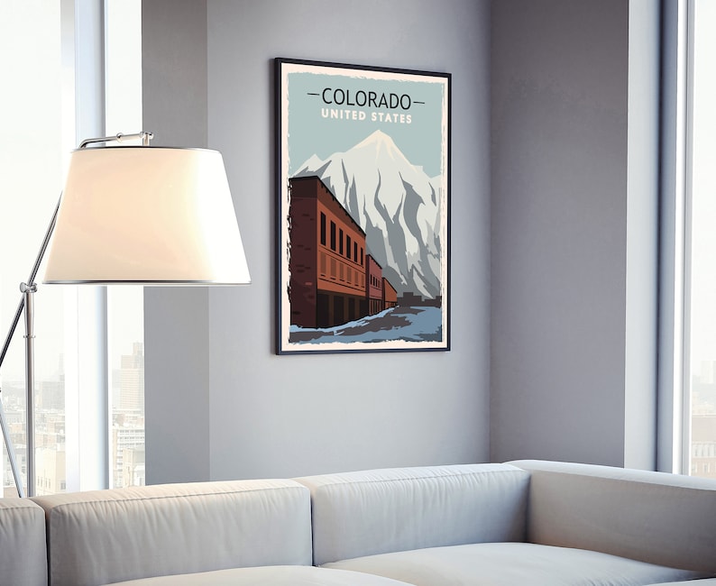 Retro Style Travel Poster Colorado Vintage Rustic Poster - Etsy