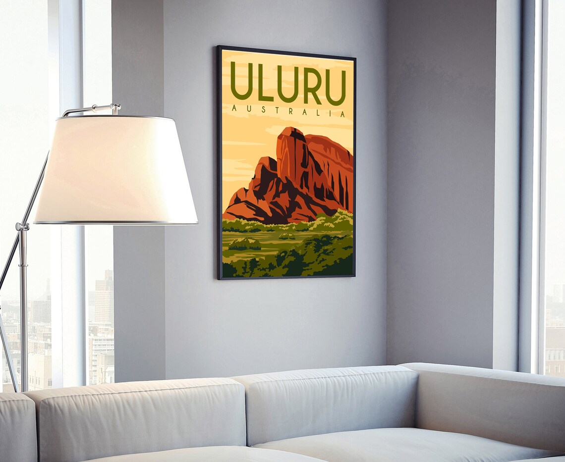 AUSTRALIA ULURU Travel Poster, Uluru Australia Cityscape Poster, Uluru ...