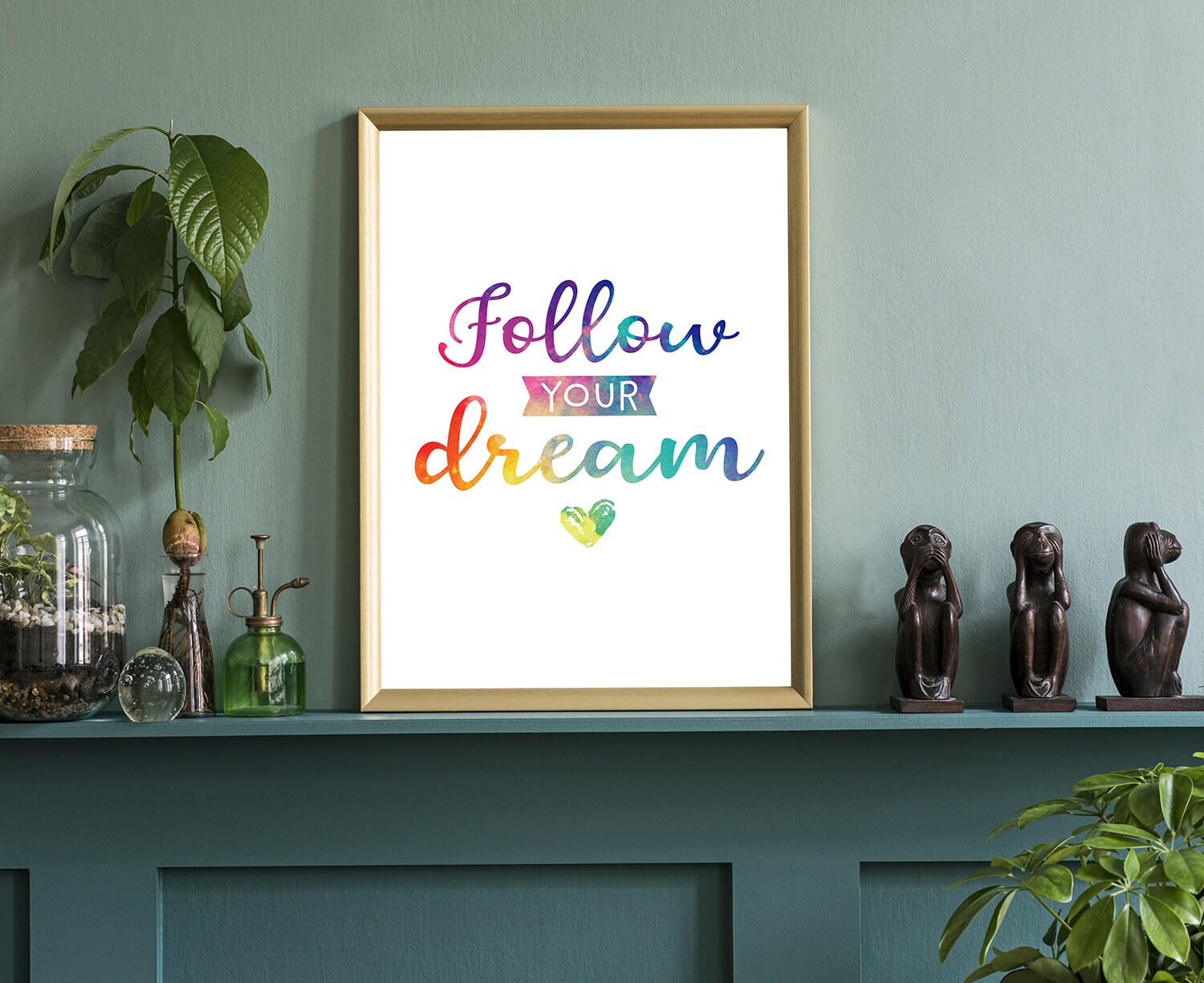Follow Your Dream Quote Inspirational Poster Print Home | Etsy