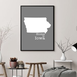 Iowa Map Wall Art, Iowa Map Poster Print, City Map Wall Decor, Iowa ...