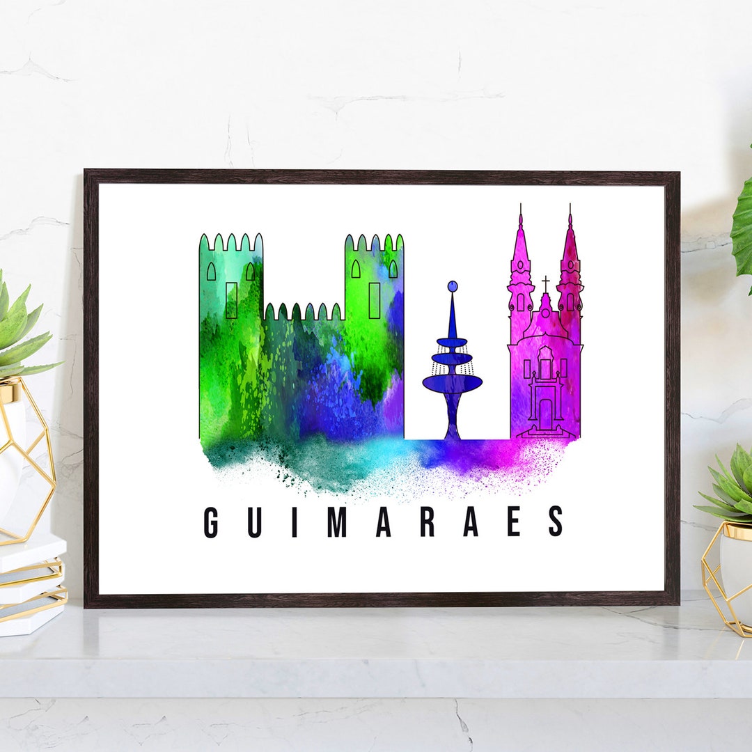 Guimaraes Portugal Poster, Skyline Poster Cityscape Poster, Portugal ...