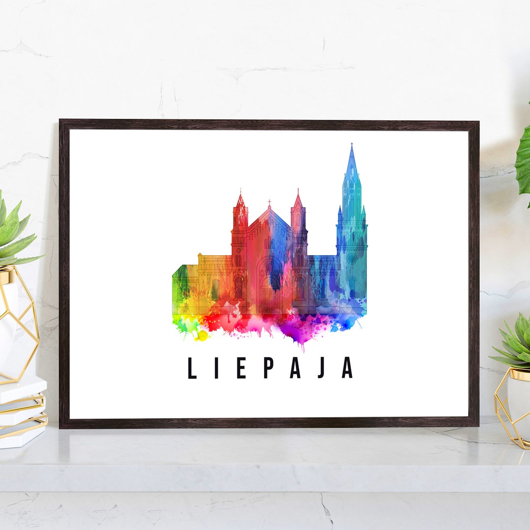 Liepaja Latvia Poster, Skyline Poster Cityscape Poster, Latvia Landmark ...