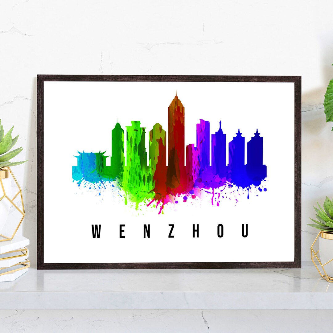 Pera Print Wenzhou China Skyline Poster, China Poster, Illustration ...
