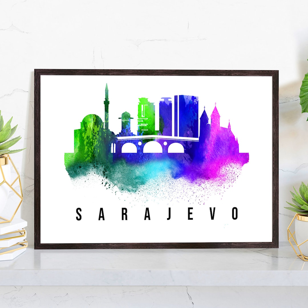 Pera Print Sarajevo Bosna and Herzegovina Skyline Posters, Sarajevo ...