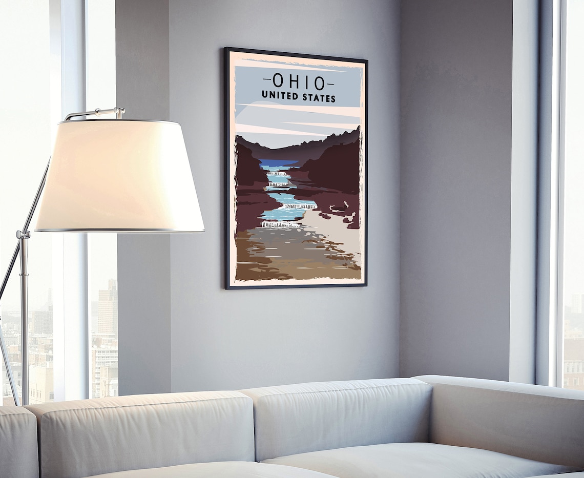 Retro Style Travel Poster Ohio Vintage Rustic Poster Print - Etsy