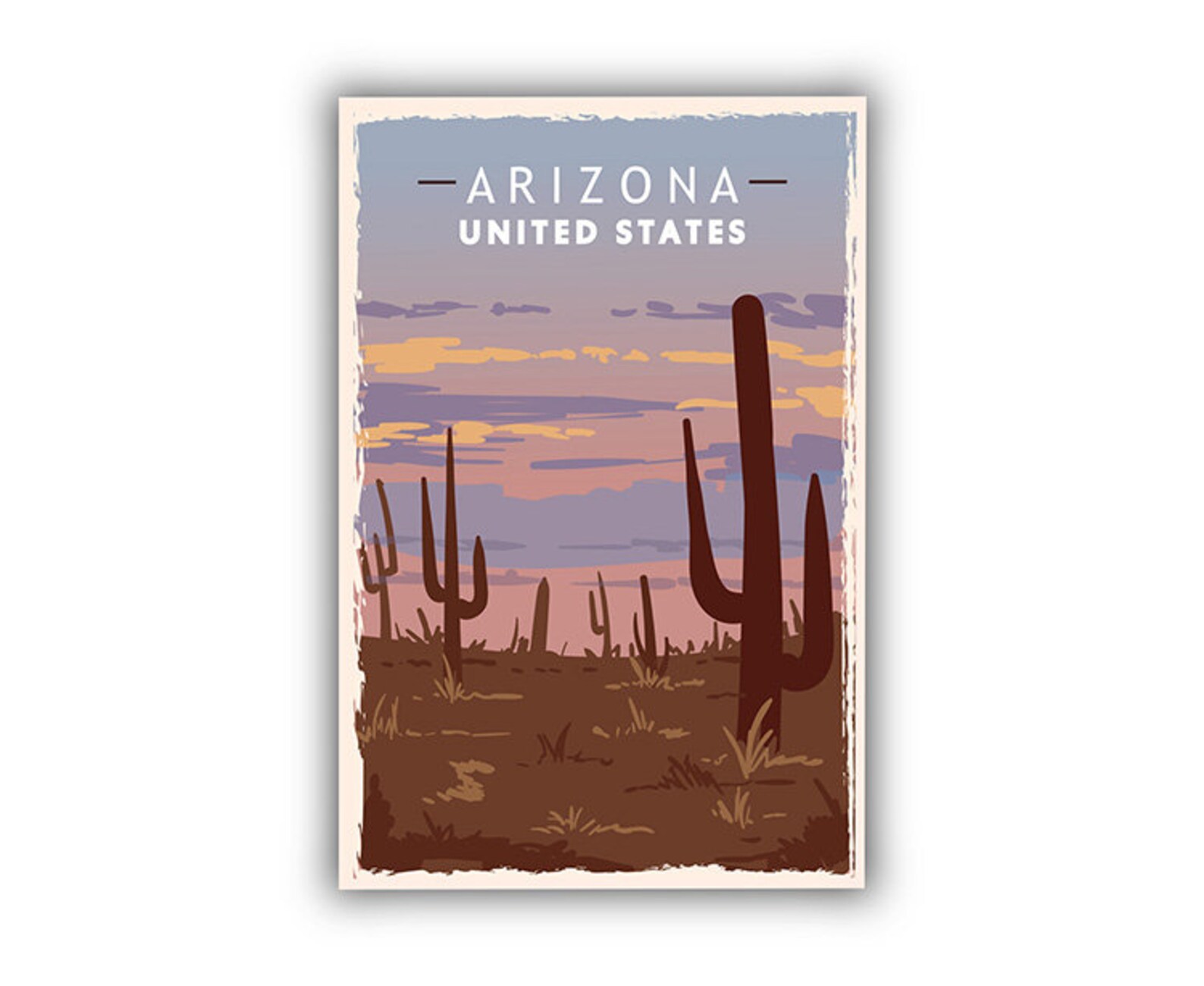 Retro Travel Poster Arizona Vintage State Poster Print Home - Etsy