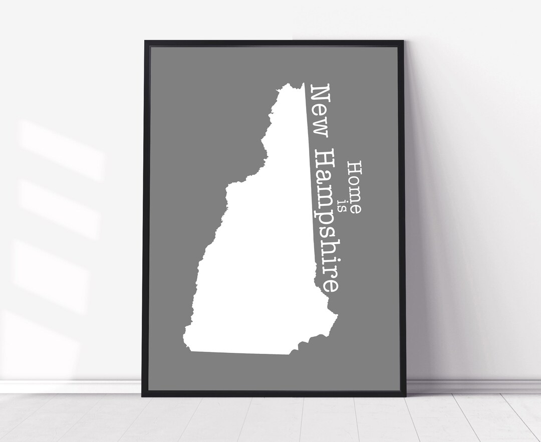 New Hampshire Map Wall Art, Modern Map Poster Print, City Map Wall ...