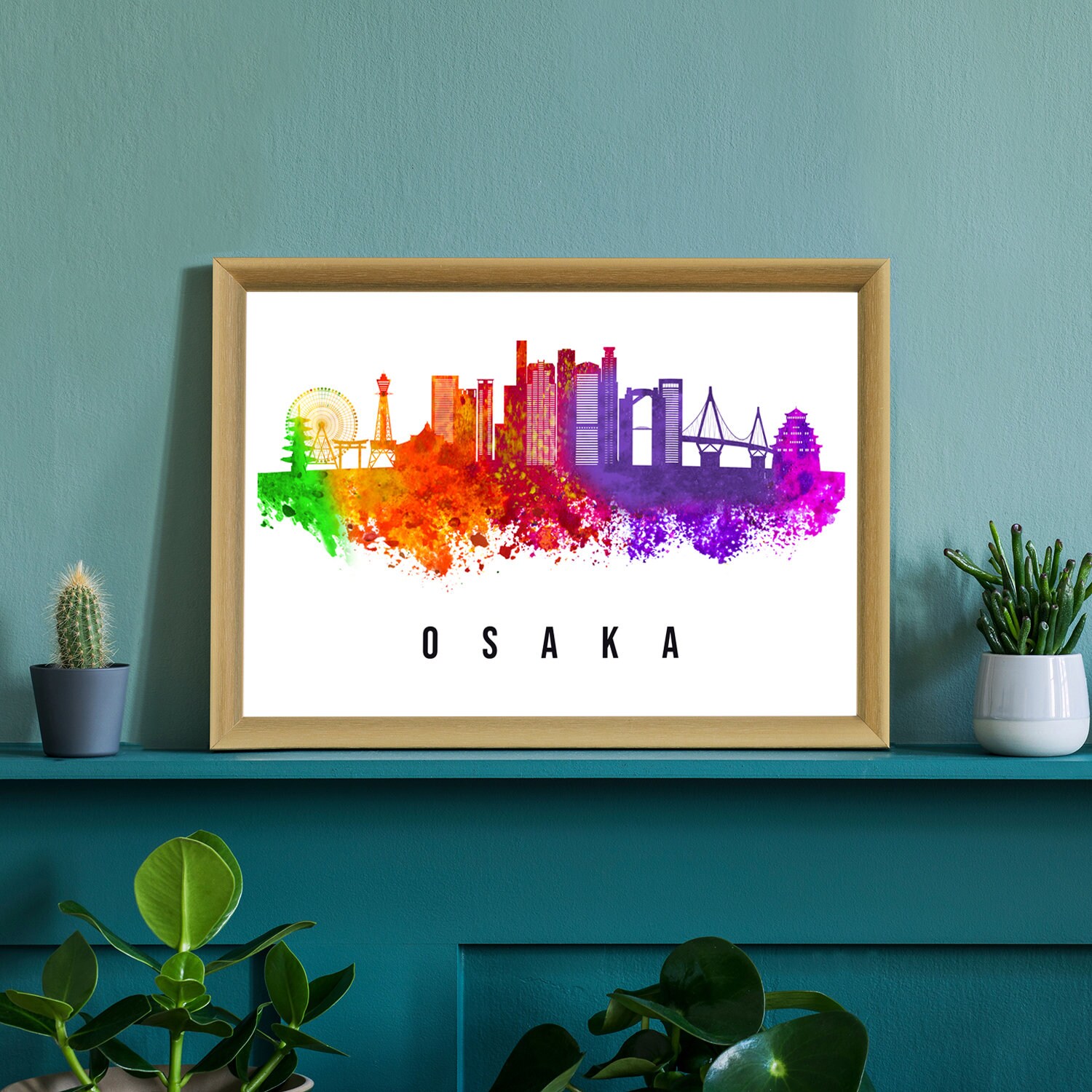 Osaka Japan Poster, Skyline Poster Cityscape Poster, Japan Landmark ...