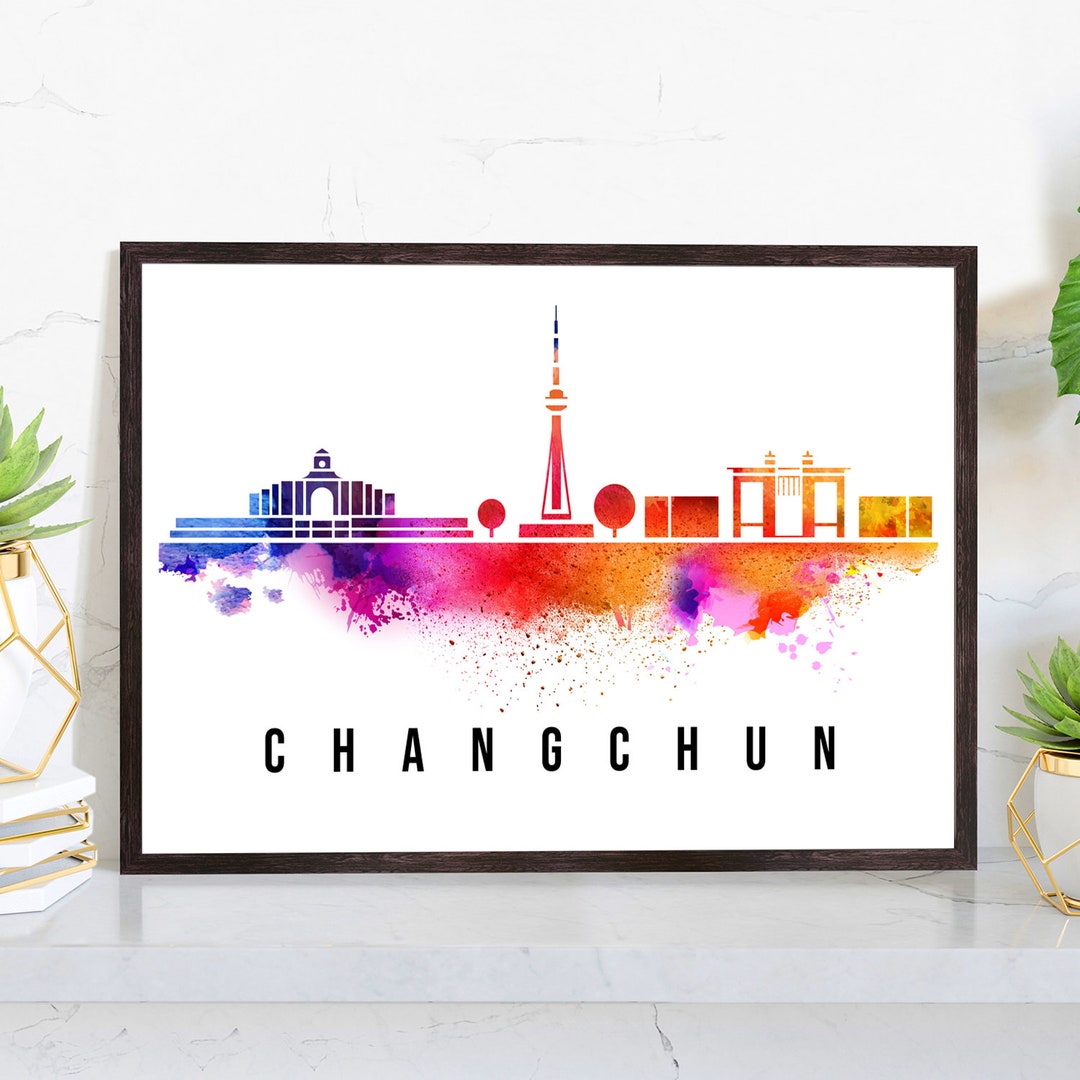 Pera Print Changchun China Skyline Poster, China Poster, Illustration ...