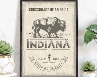 Indiana State Emblem - Etsy