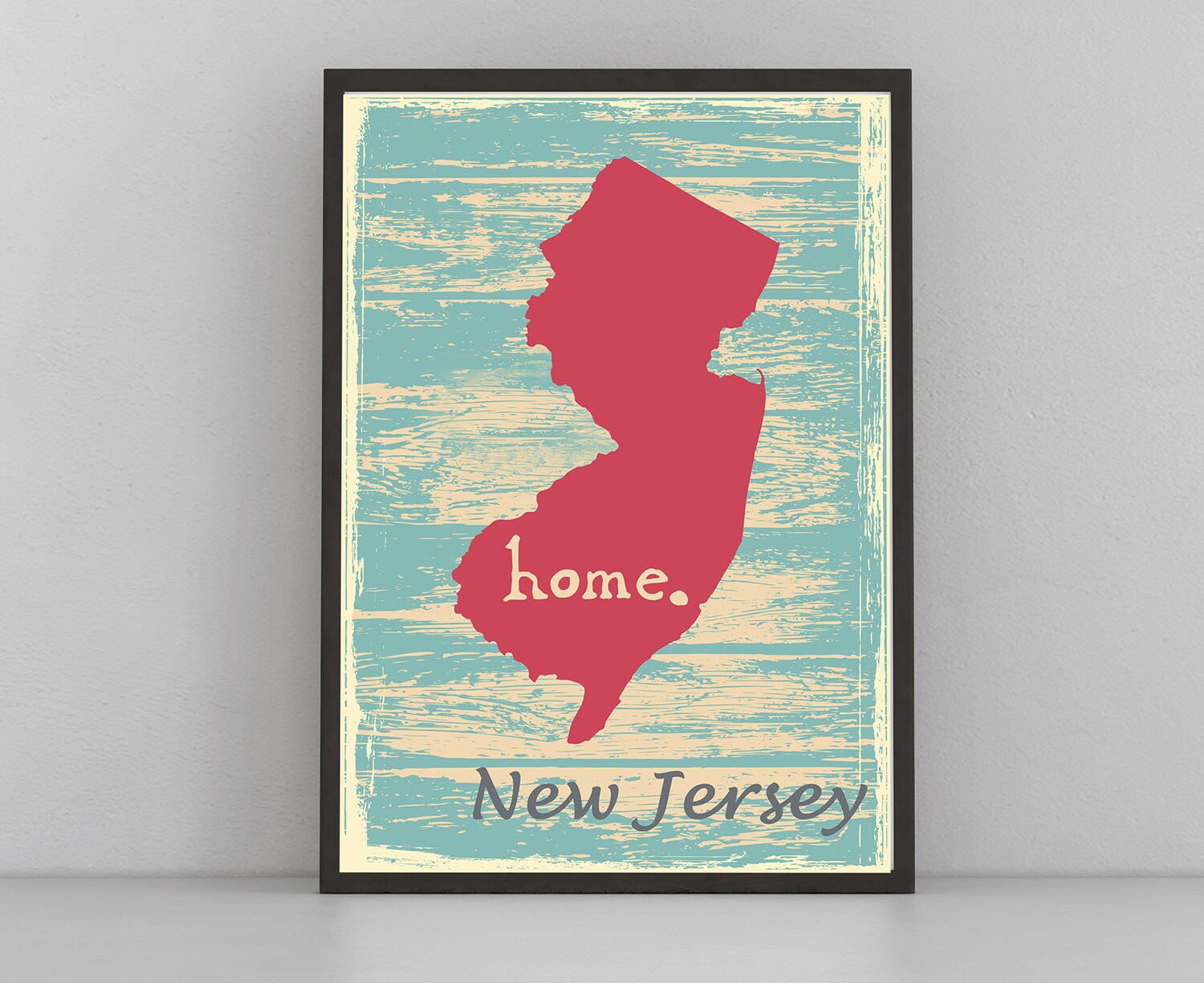 Retro Style Travel Poster New Jersey Vintage State Poster | Etsy
