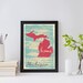 Retro Style Travel Poster, Michigan Vintage State Poster Printing, Home ...