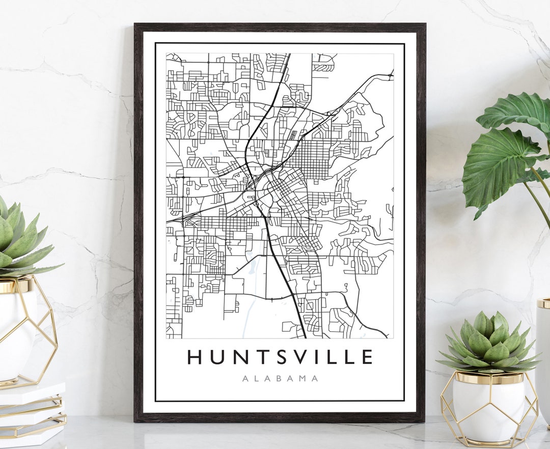 Huntsville Alabama City Map, Huntsville City Road Map Poster, City ...