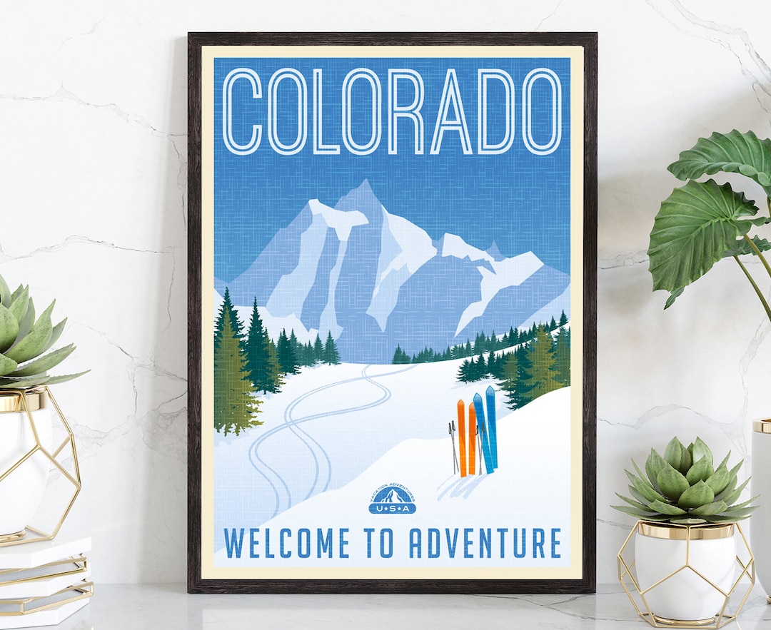 Retro Style Travel Poster, Colorado Vintage Rustic Poster Print, Home ...